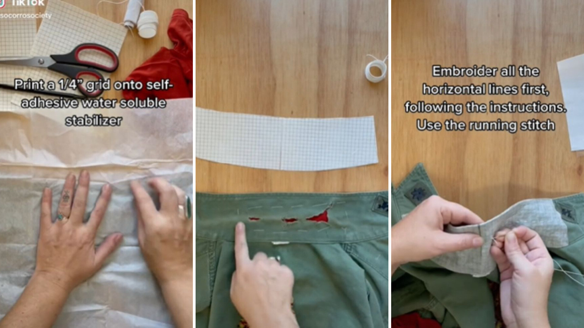 TikToker shares 'visible mending' hack to customize old clothes