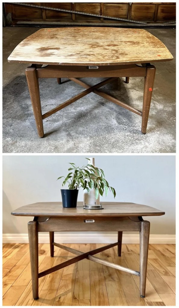 DIY expert returns dilapidated vintage table to its former glory