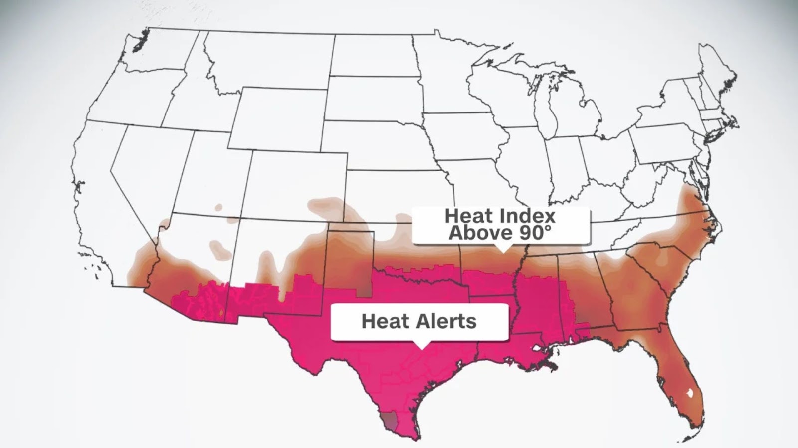Map reveals Texas’s unbearable heat could spread across the south ...