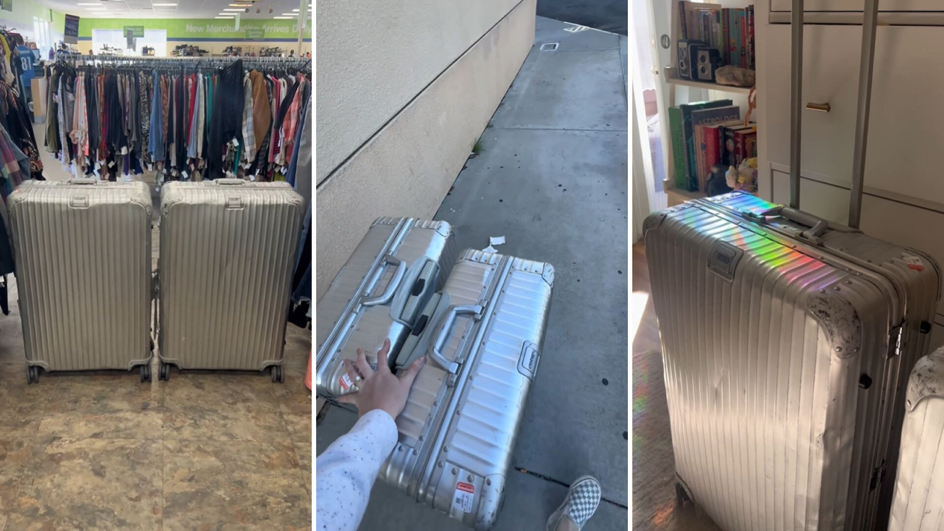 Shopper surprised to find luxury suitcases for cheap at thrift store ...