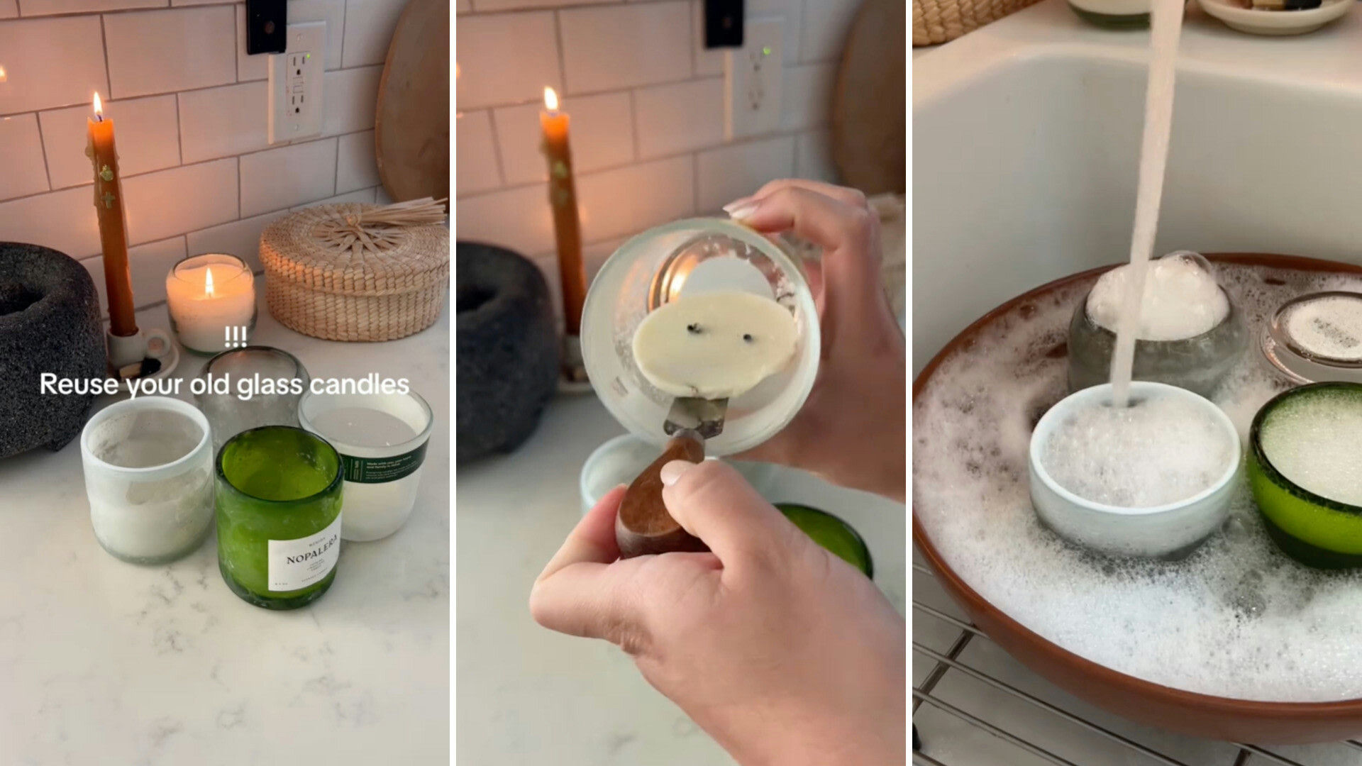 Woman shares creative idea for reusing glass candle holders instead of ...