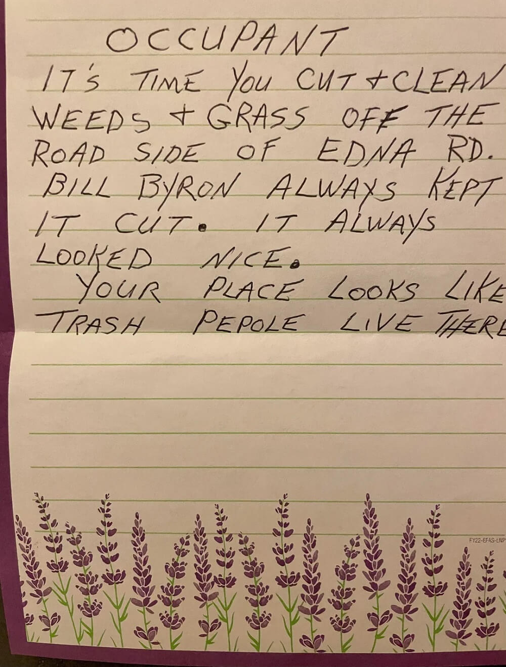Homeowner baffled after uncovering neighbor's angry note about the ...